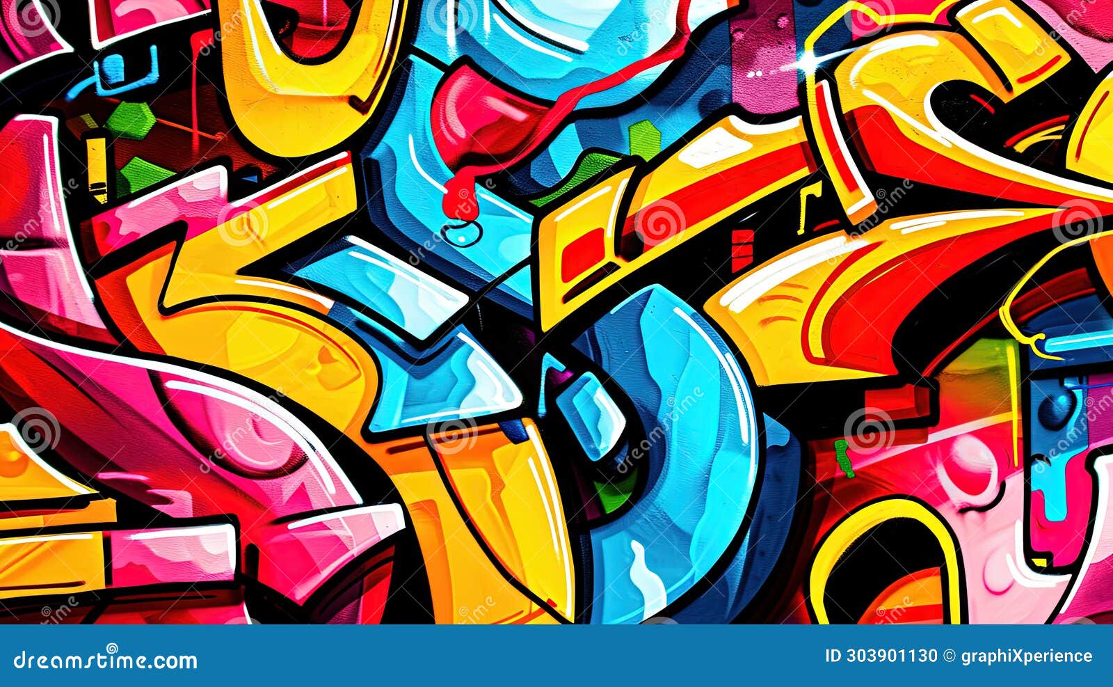 Urban Graffiti Landscape stock illustration. Illustration of town ...