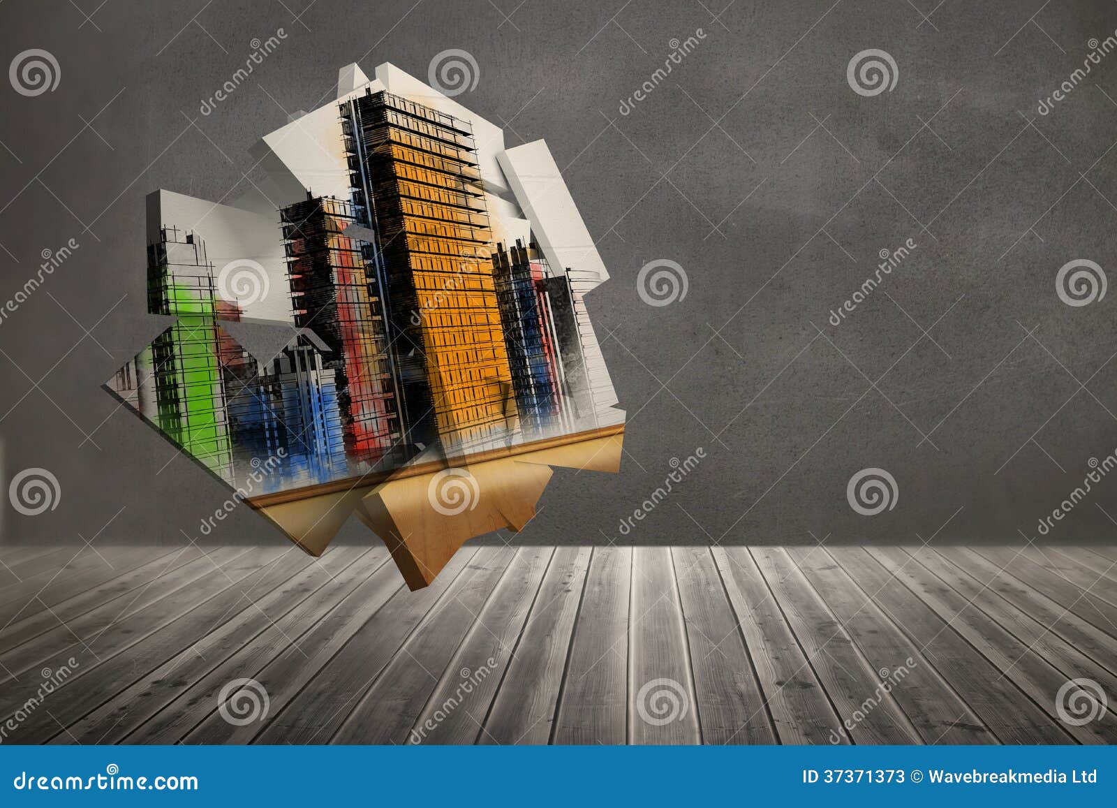Urban Graphic on Abstract Screen Stock Illustration - Illustration of ...