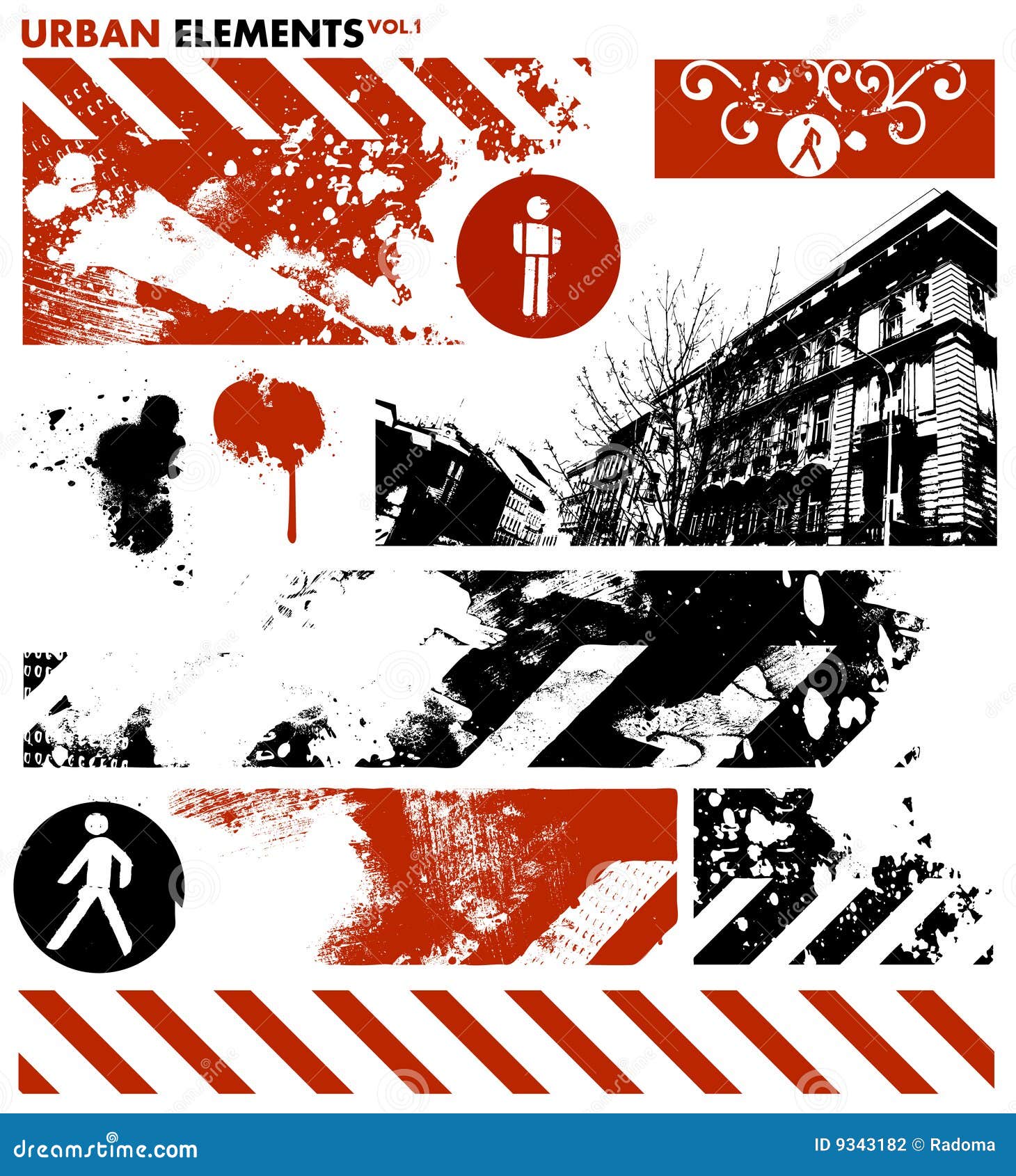Urban graphic elements 1 stock vector. Illustration of backdrop - 9343182