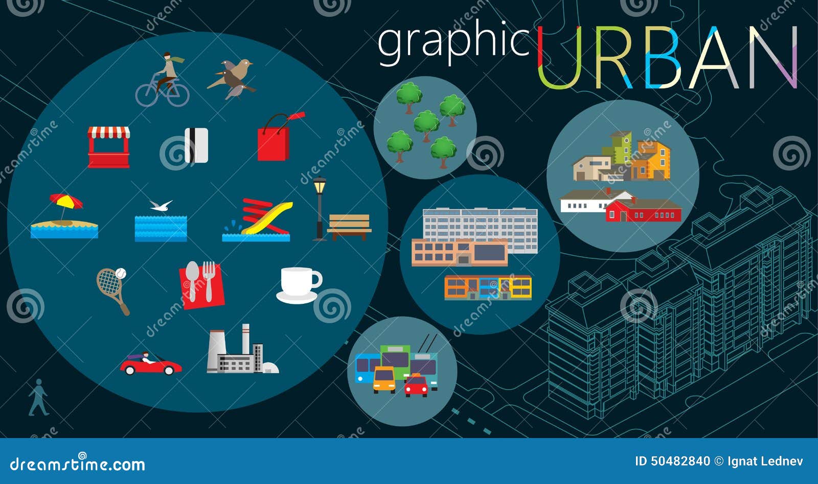 Urban graphic set stock vector. Illustration of house - 50482840