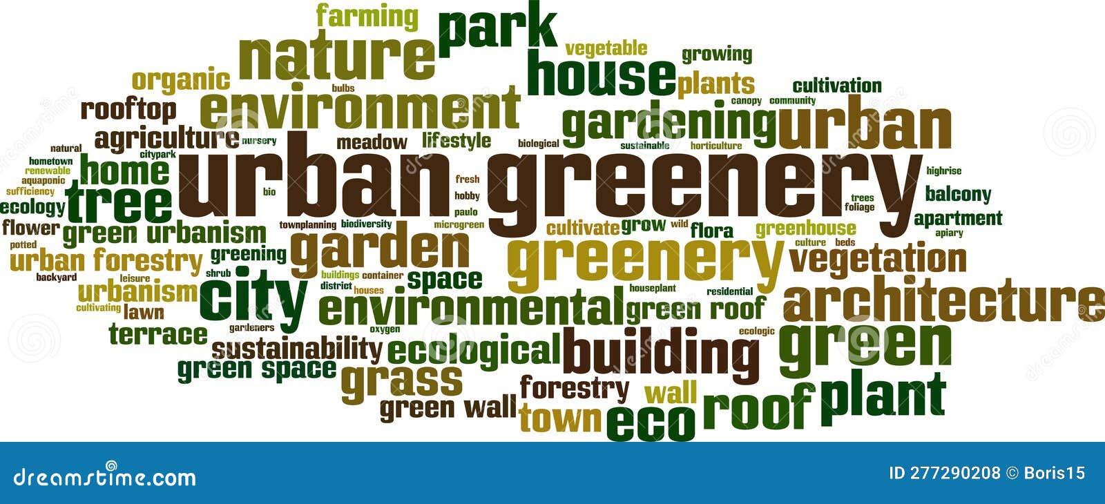 Urban greenery word cloud stock vector. Illustration of meadow - 277290208