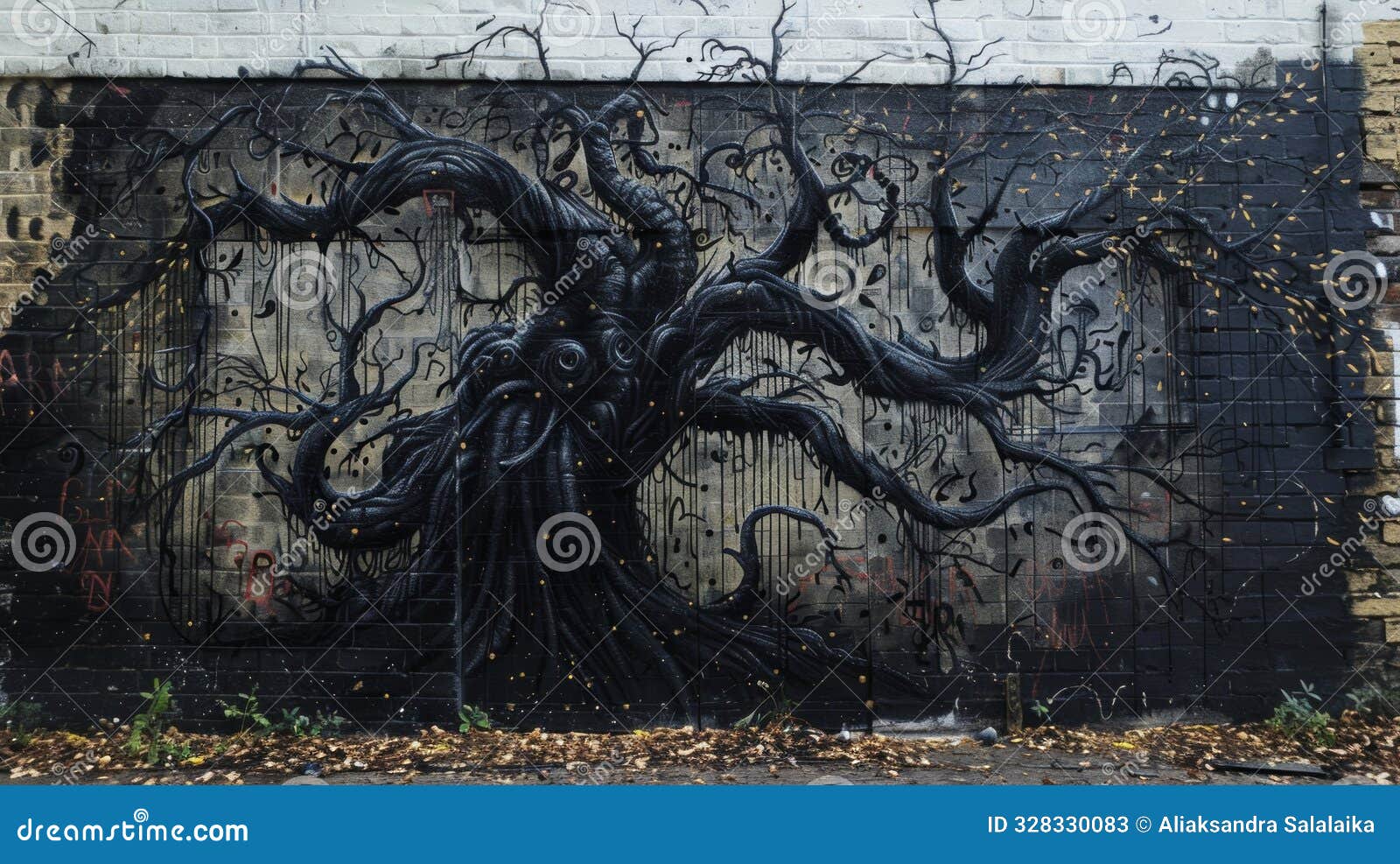 Urban Gritty Art, Mysterious Urban Graffiti Featuring Tangled Vines ...