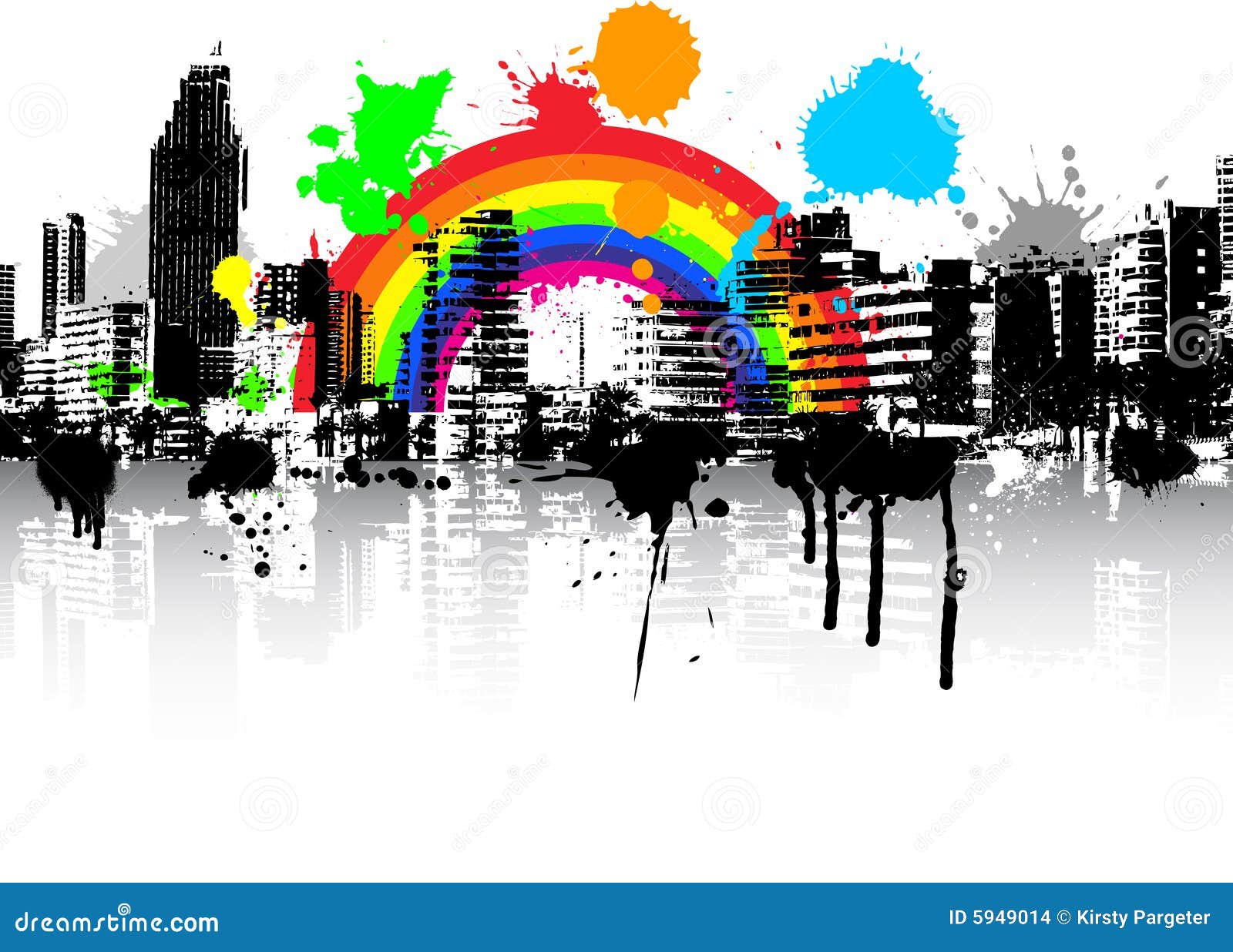 Urban Grunge Spray Background Horizontal Frame. Border Graffiti ...