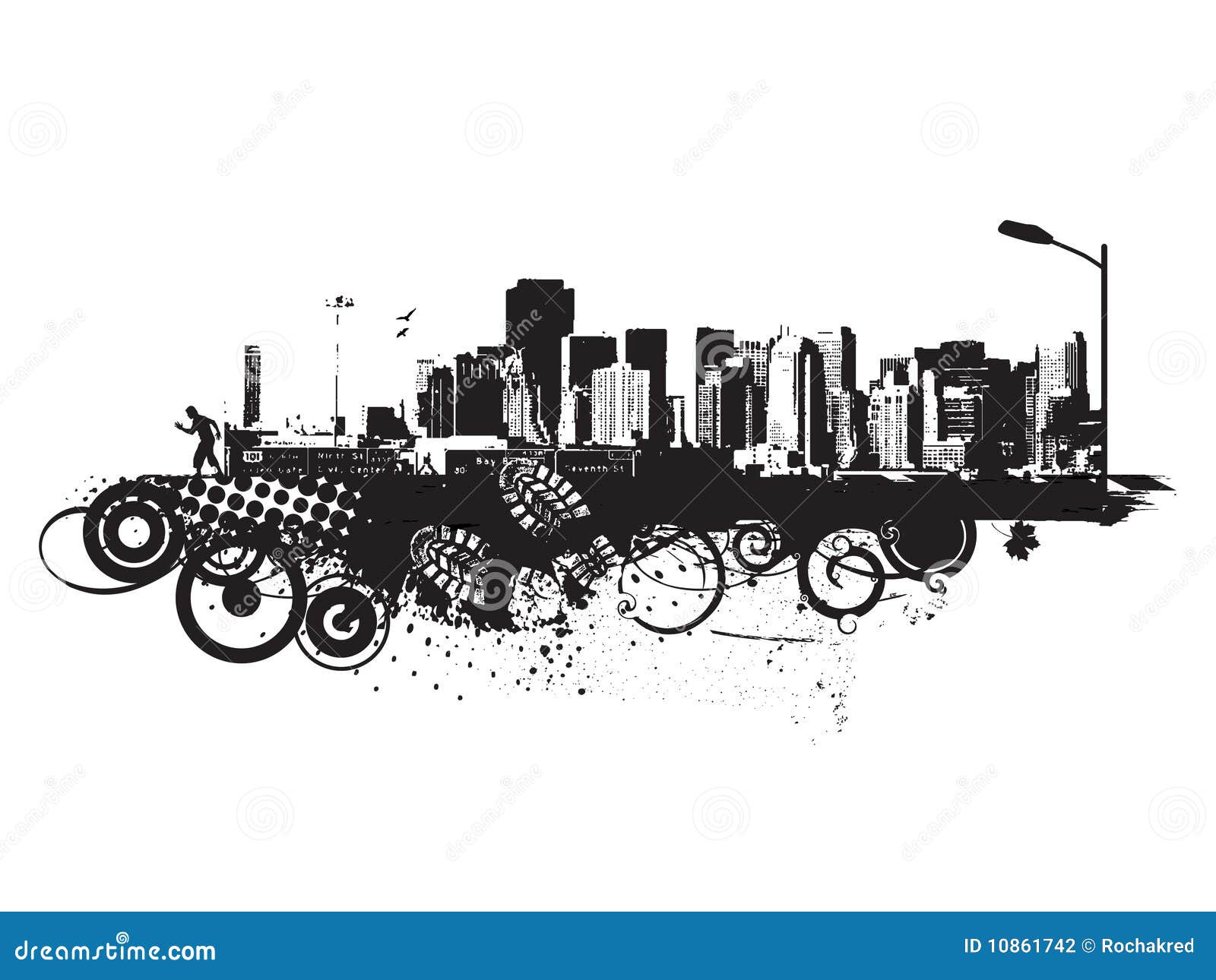 Urban Grunge Spray Background Horizontal Frame. Border Graffiti ...