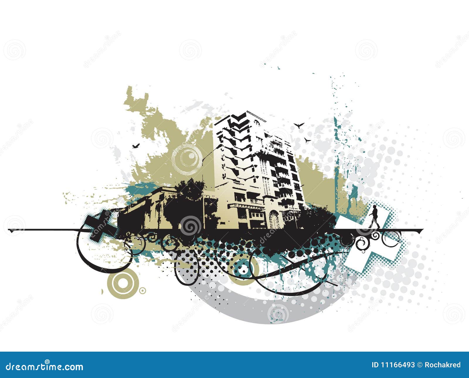 Urban Grunge Spray Background Horizontal Frame. Border Graffiti ...