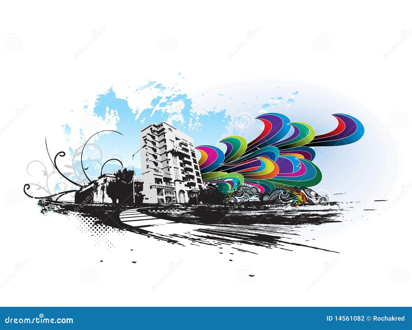 Urban grunge city stock vector. Illustration of modern - 14561082