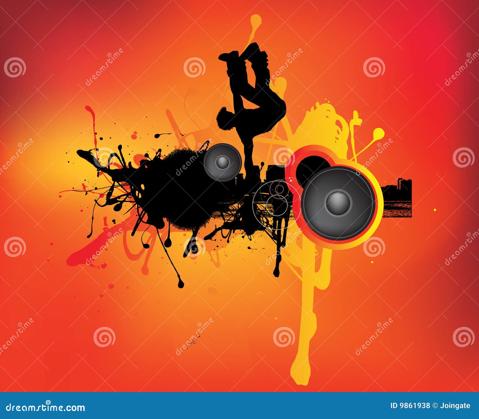 Urban grunge dancer stock vector. Illustration of gradient - 9861938