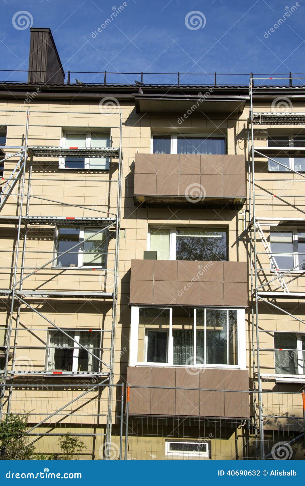 Urban House Balcony Renovation Work Place Stock Photo - Image of urban ...