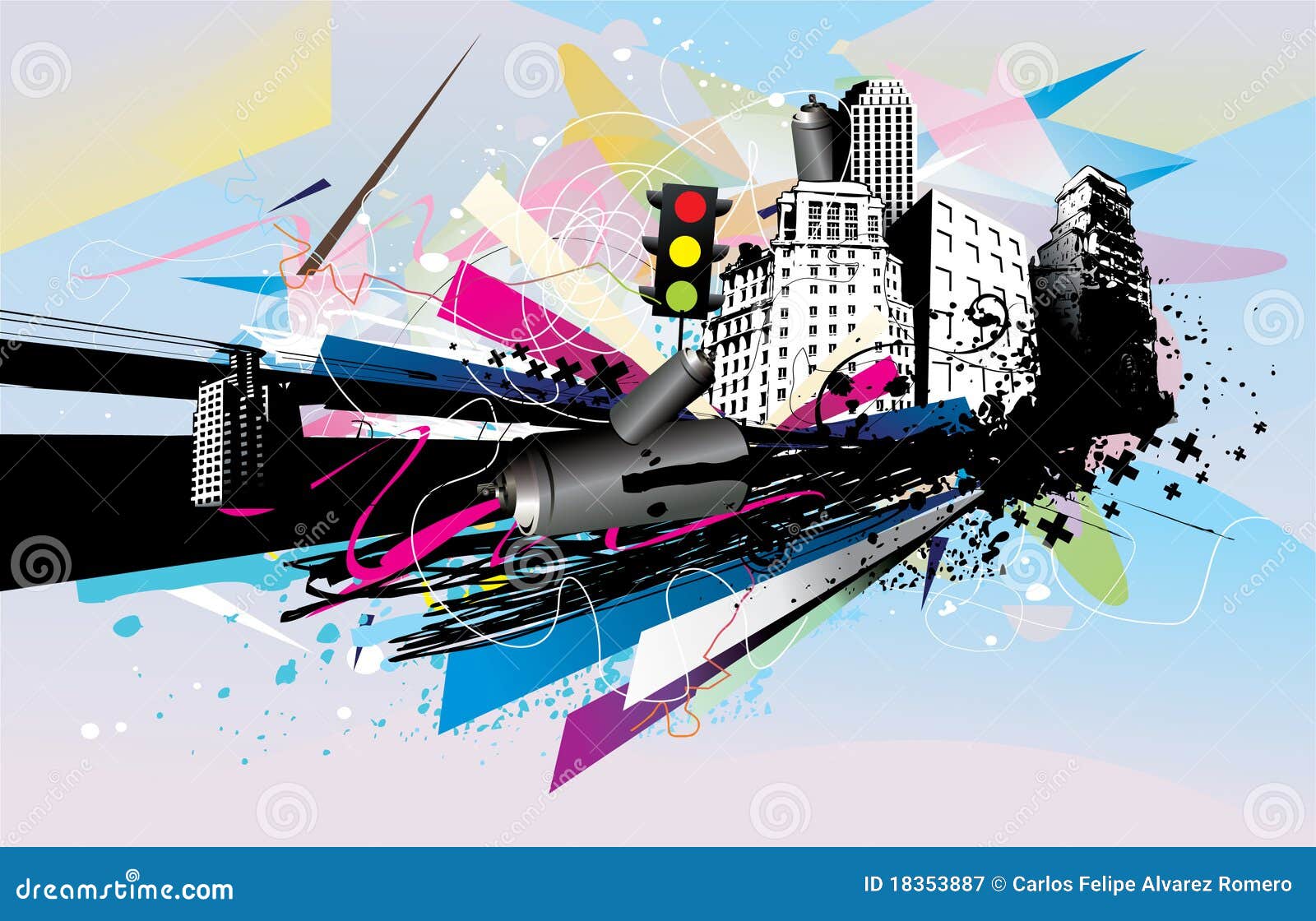 Urban illustration stock vector. Illustration of color - 18353887