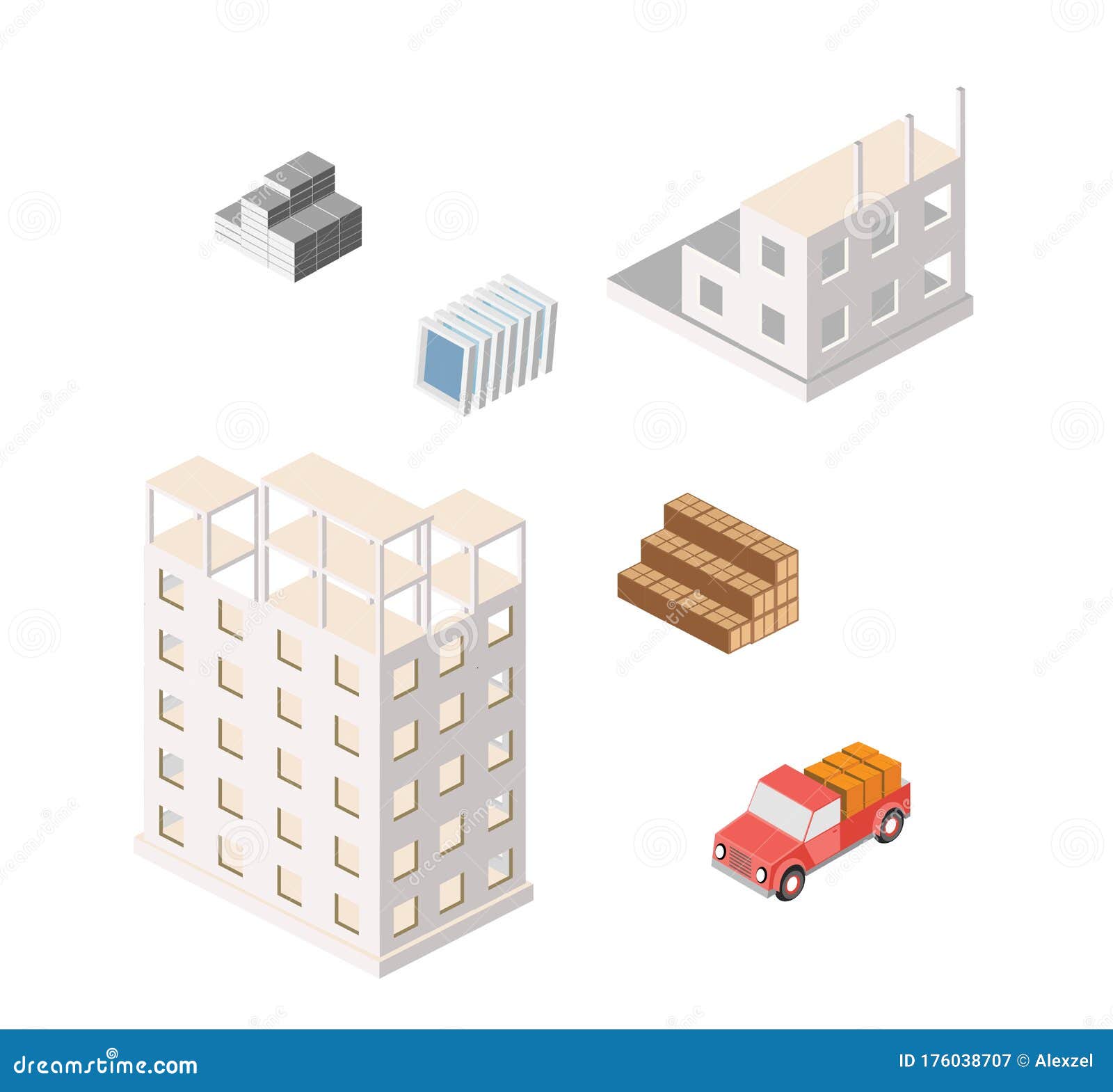 Architectural Flat Plan Top View With Living Rooms Bathroom Kitchen And ...