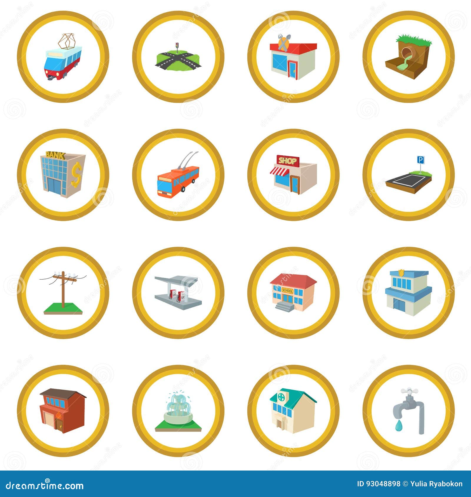 Infrastructure Icon Set Royalty-Free Stock Photo | CartoonDealer.com ...