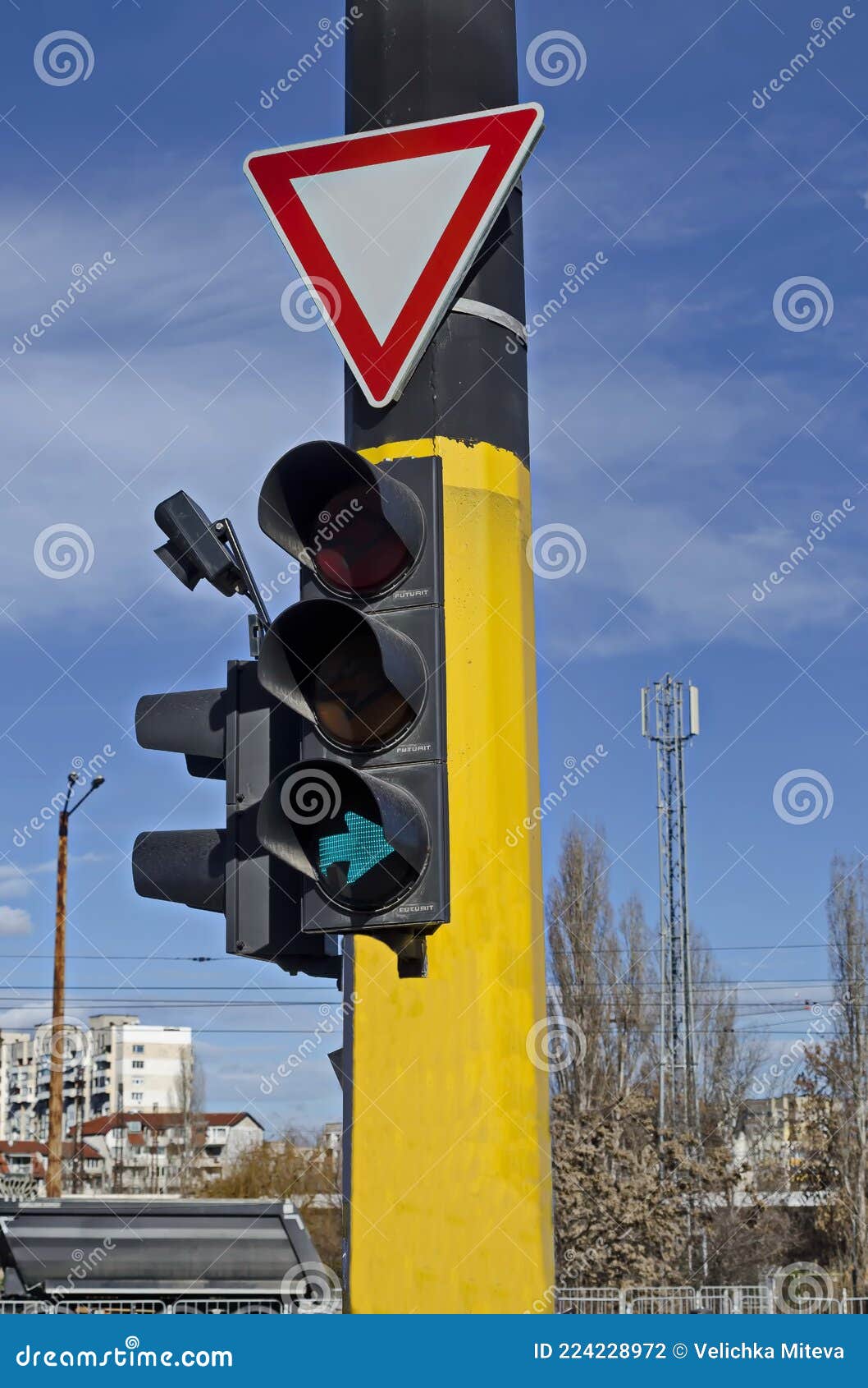 Urban Infrastructure with Intersection and Traffic Light System Stock ...