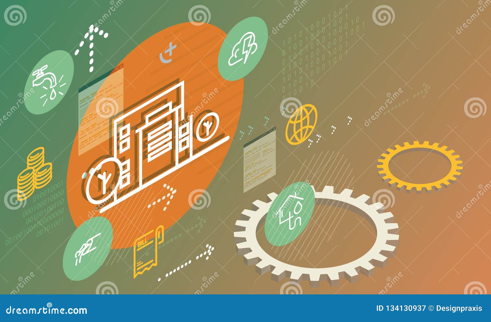 Urban Infrastructure - Water Management - Illustration Stock ...