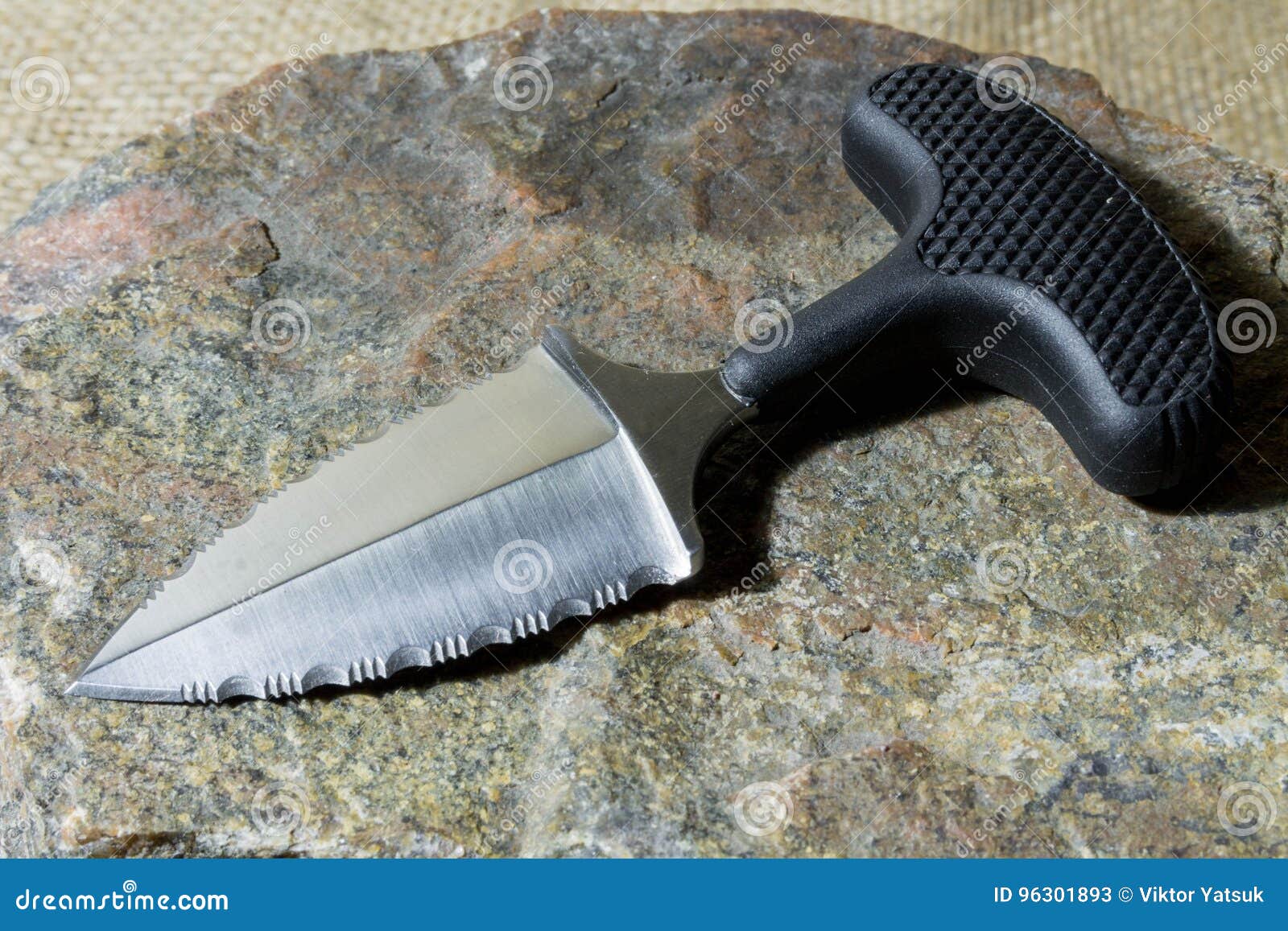 Urban Knife on Stone. Vertical Position. Clouse Up. Top View. Stock ...