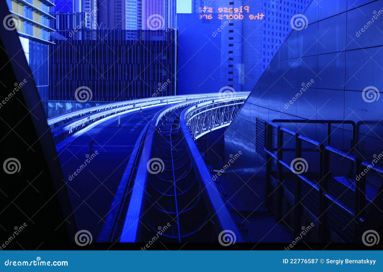Urban Landscape through Blue Window Stock Image - Image of metro ...