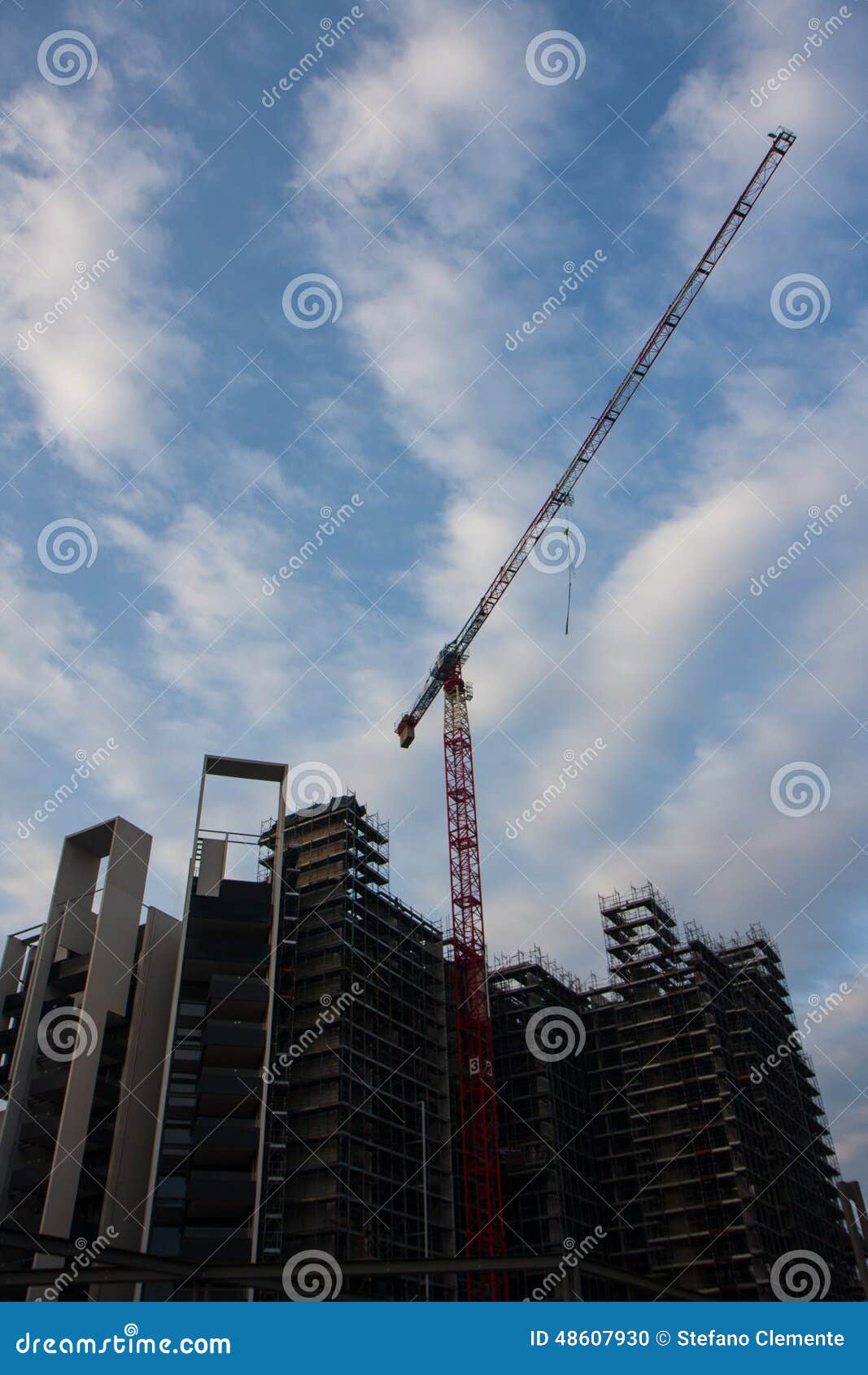 Urban landscape with crane stock photo. Image of engineering - 48607930