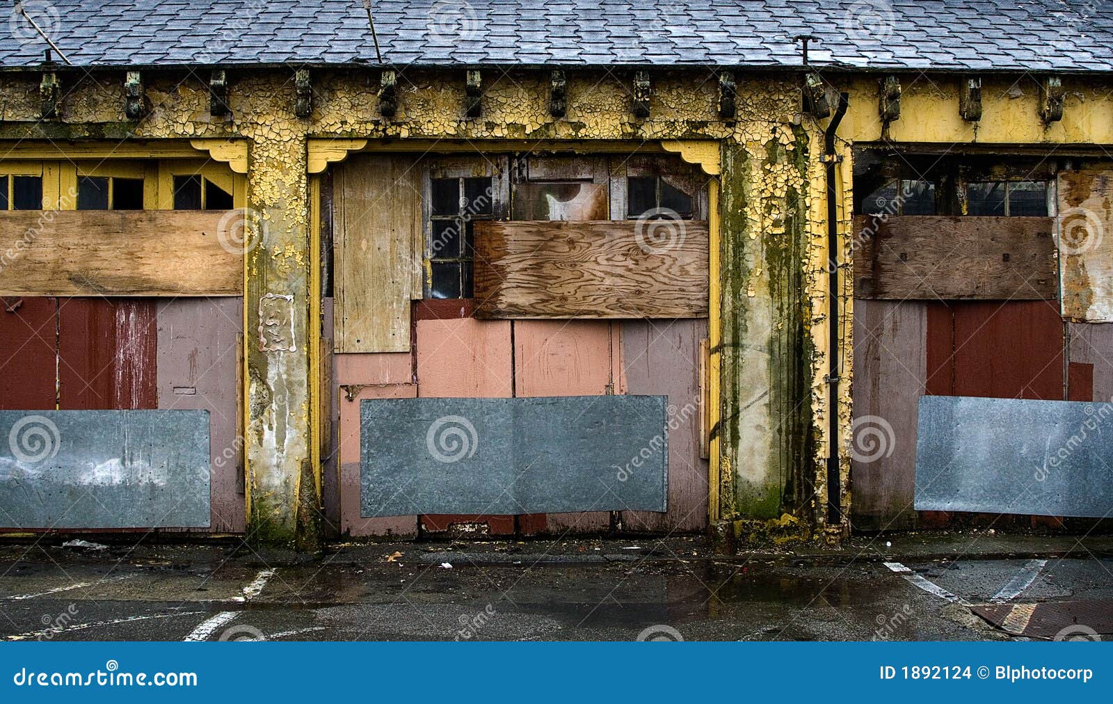 Urban landscape of decay. stock photo. Image of ramshackle - 1892124
