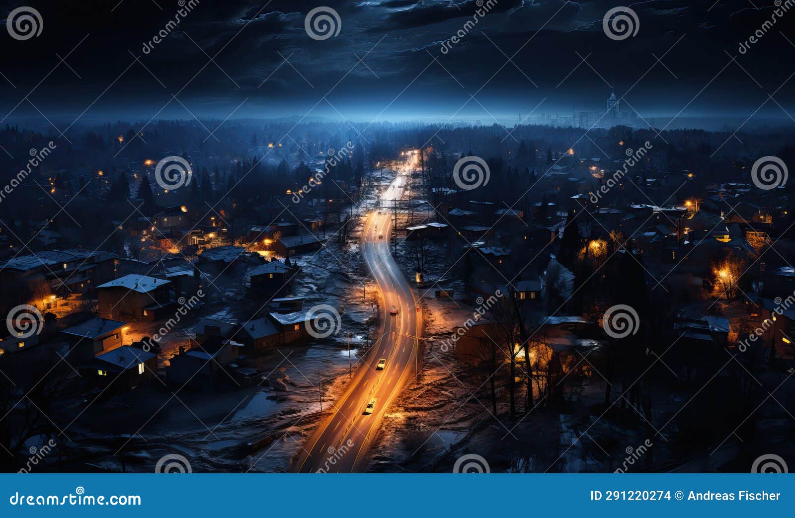 Urban Landscape, Night City View from Above. Stock Photo - Image of ...