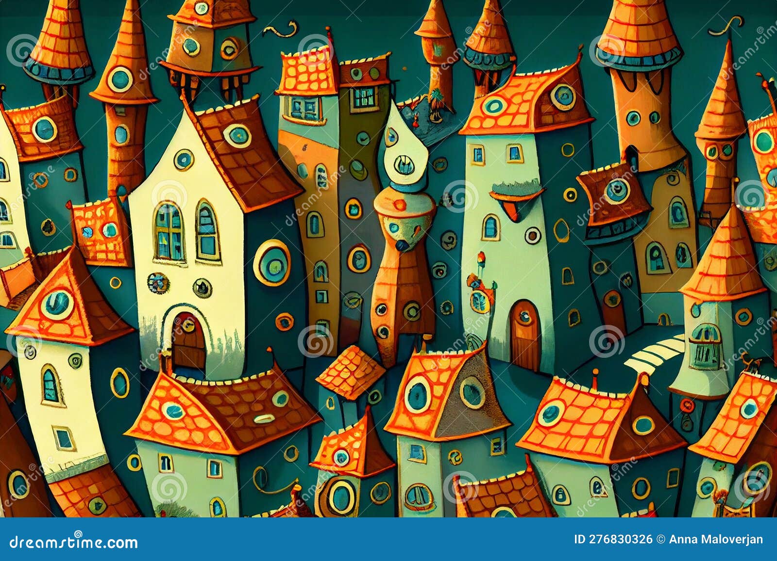 Urban Landscape. Pattern with Houses. Illustration Stock Illustration ...