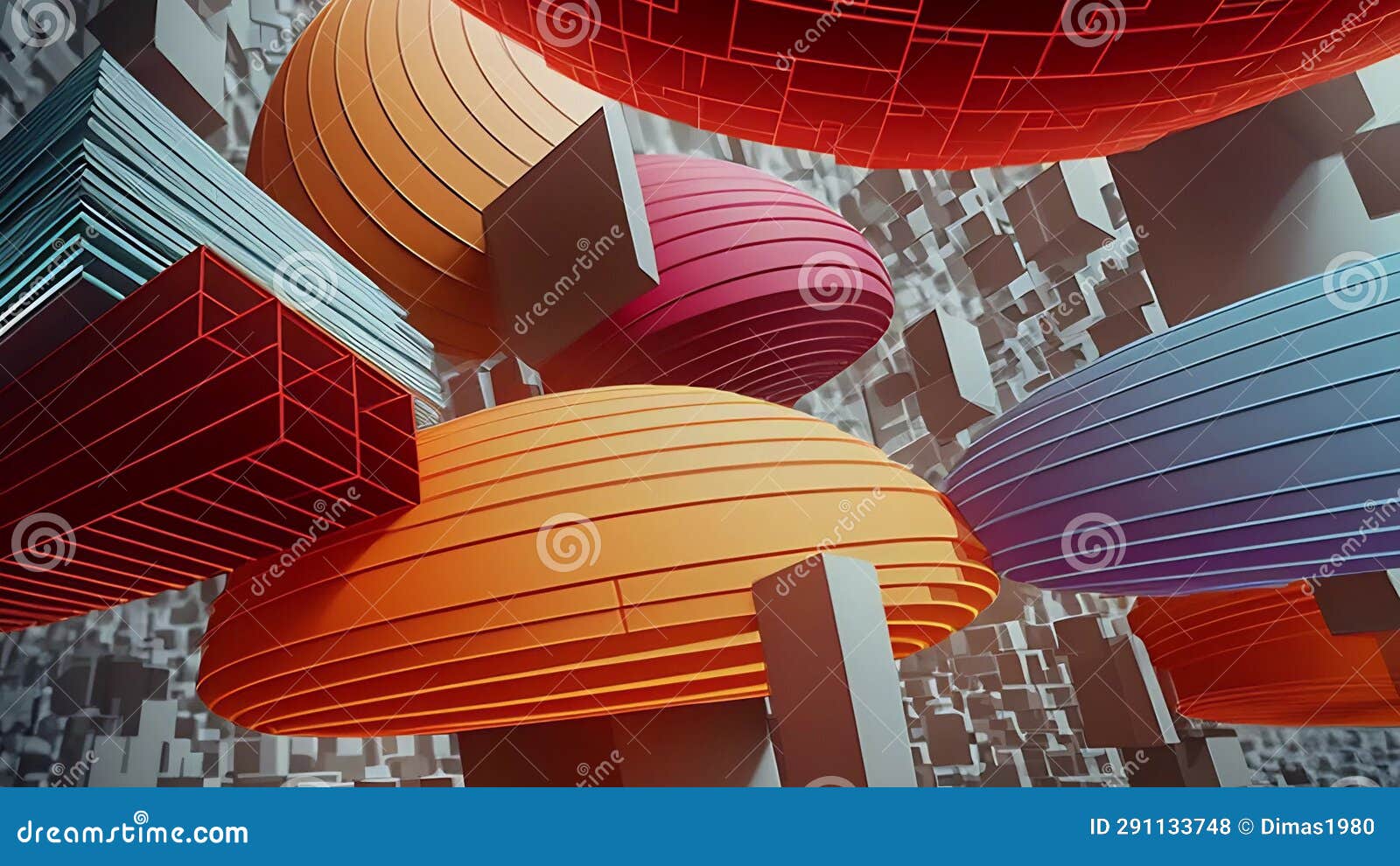 Urban Landscape Transforming into Abstract Geometry Structure. AI ...