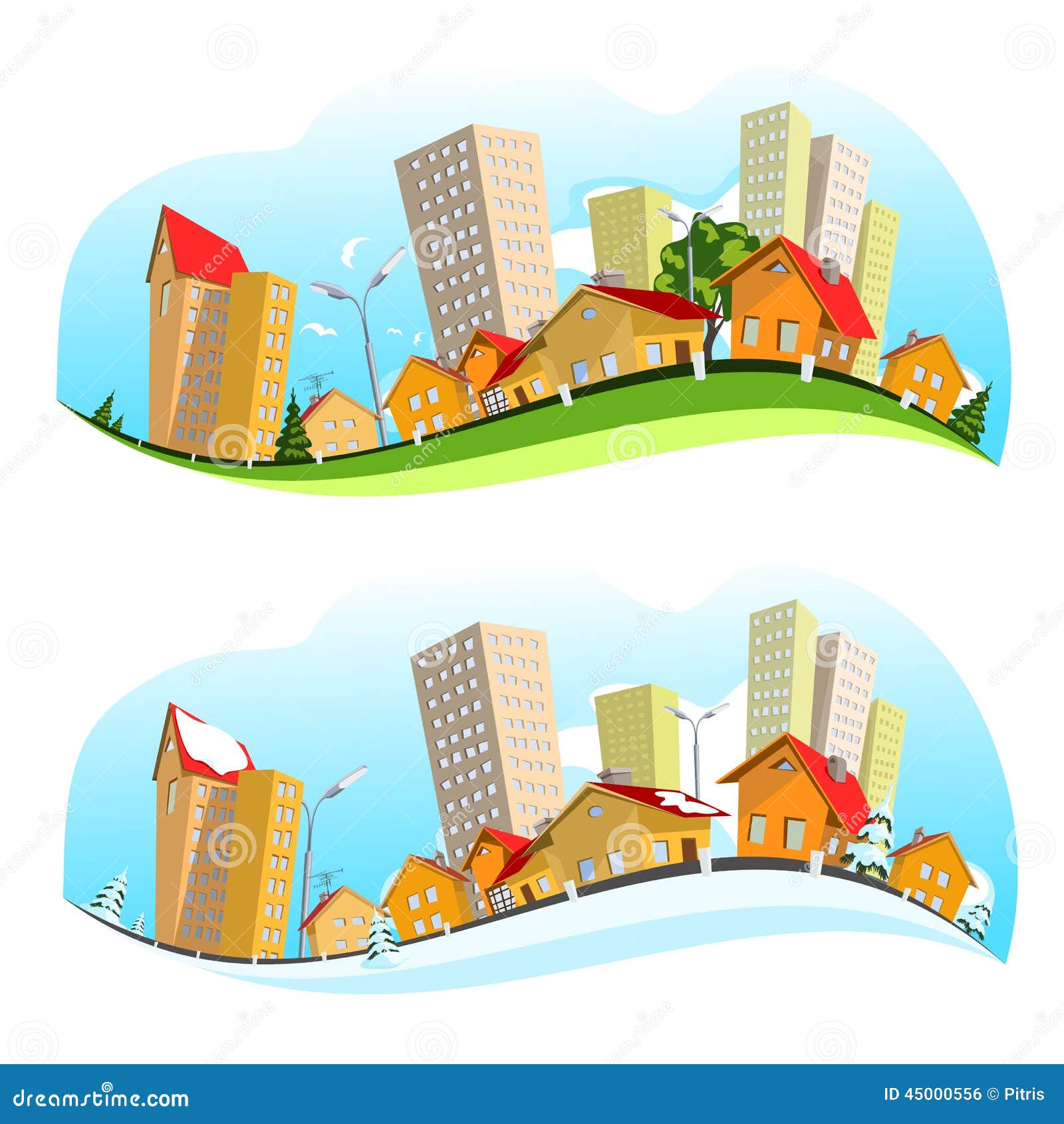 Urban Landscape Vector Illustration Stock Vector - Illustration of icon ...