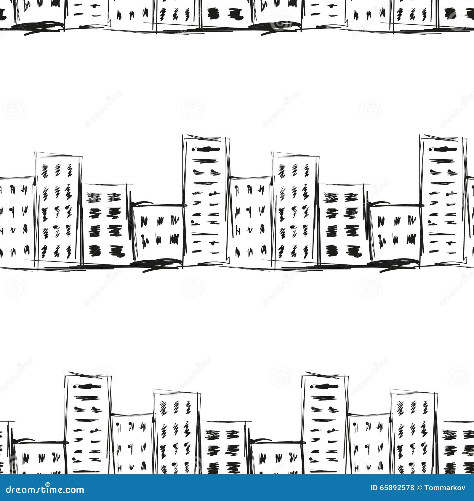 Urban Line Landscape Ink Imitation Drawing on a White Background ...