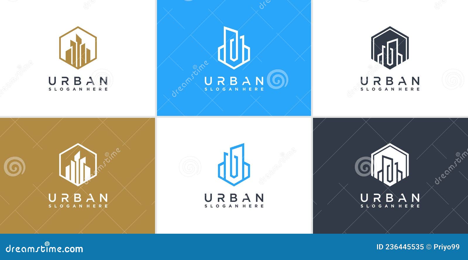 Urban Logo Collection with Modern Line Style Premium Vector Stock ...