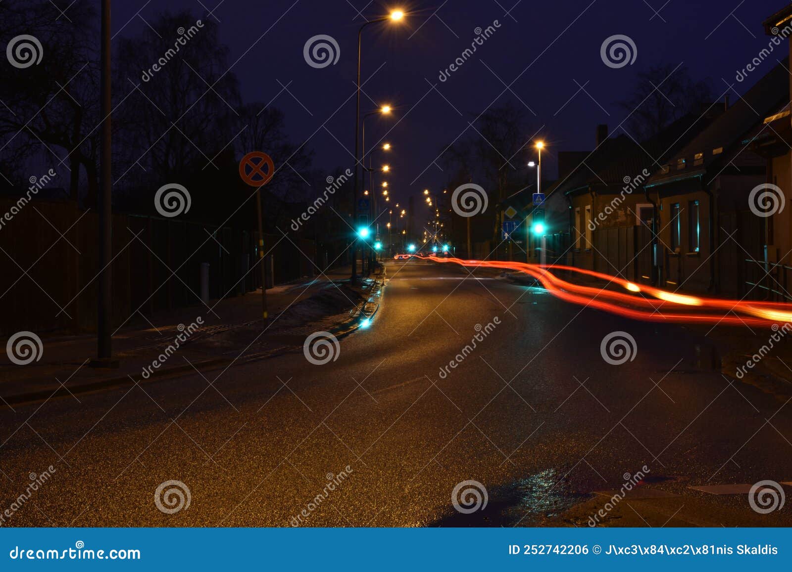 Urban Long Exposure Traffic Light Trails Stock Photo - Image of street ...