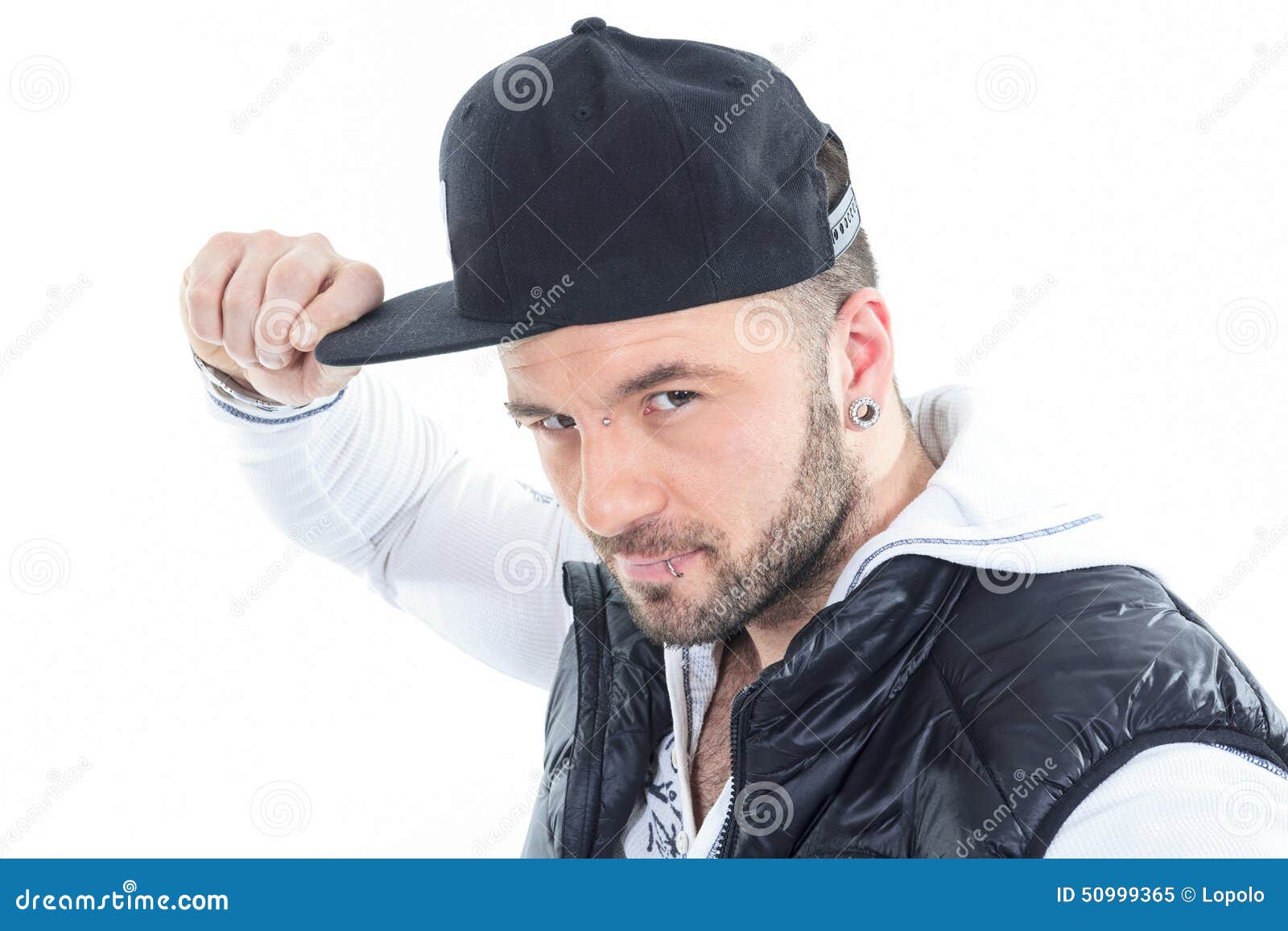 Urban Man Wearing Baseball Cap Stock Image - Image of caucasian ...