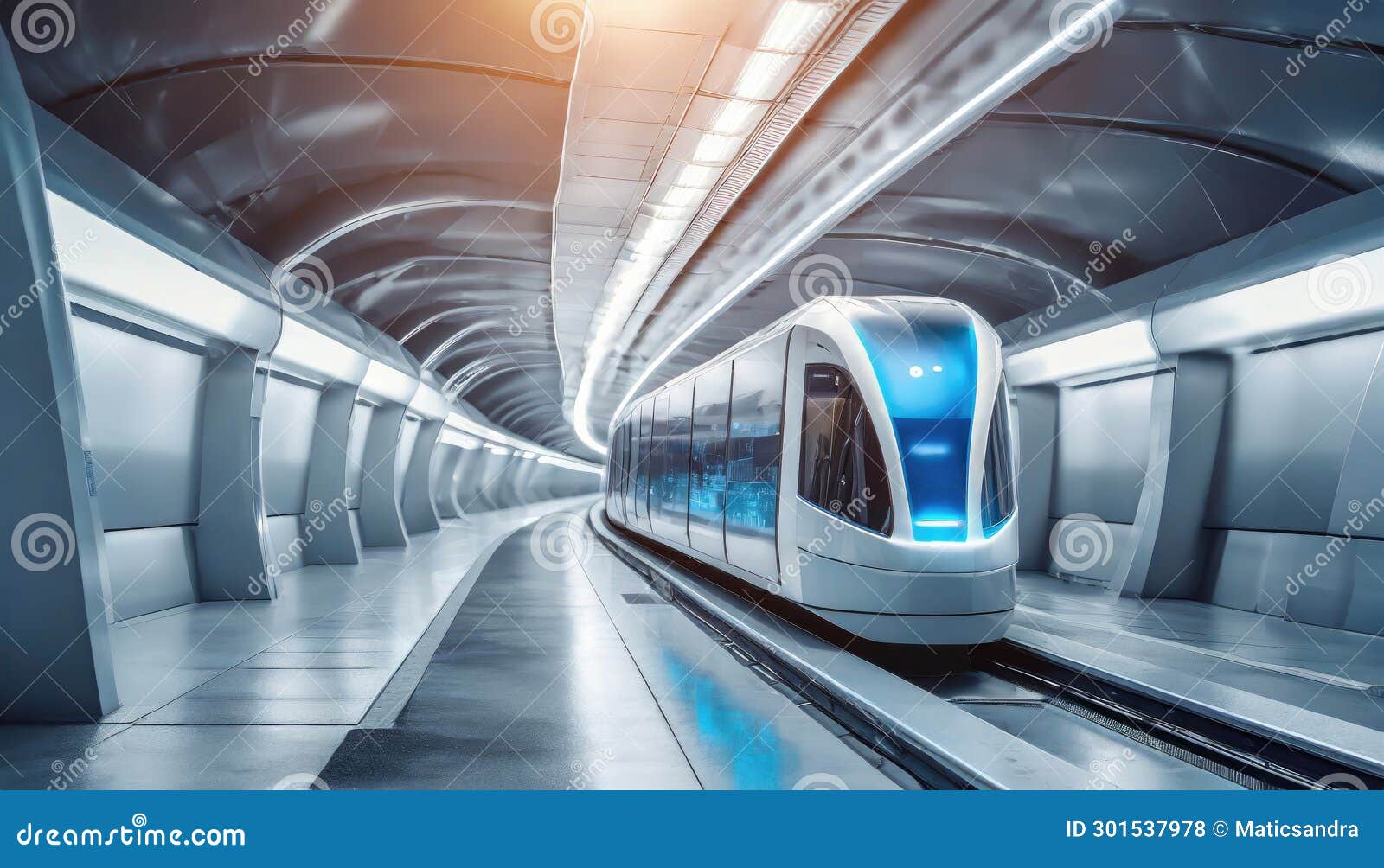 Urban Mobile Future Subway. Generated with AI Stock Illustration ...