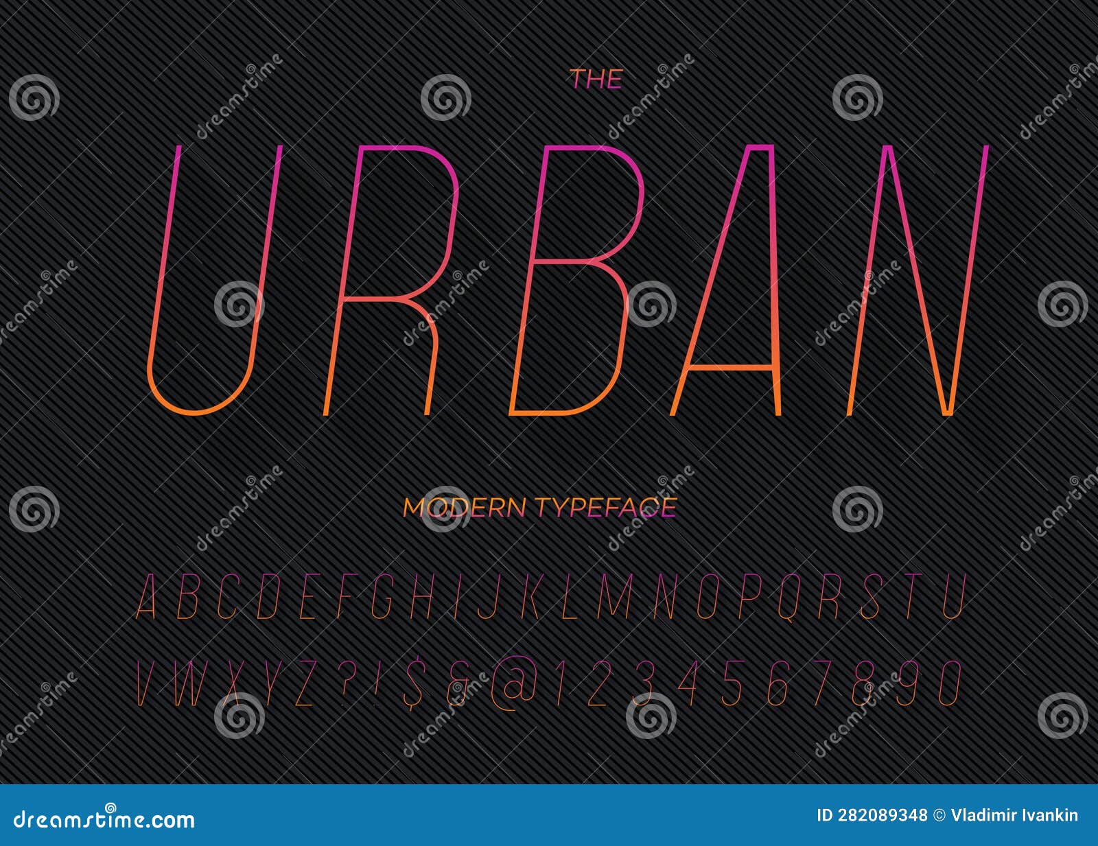 Urban Modern Dynamic Slanted Typeface Gradient Style Stock Illustration ...