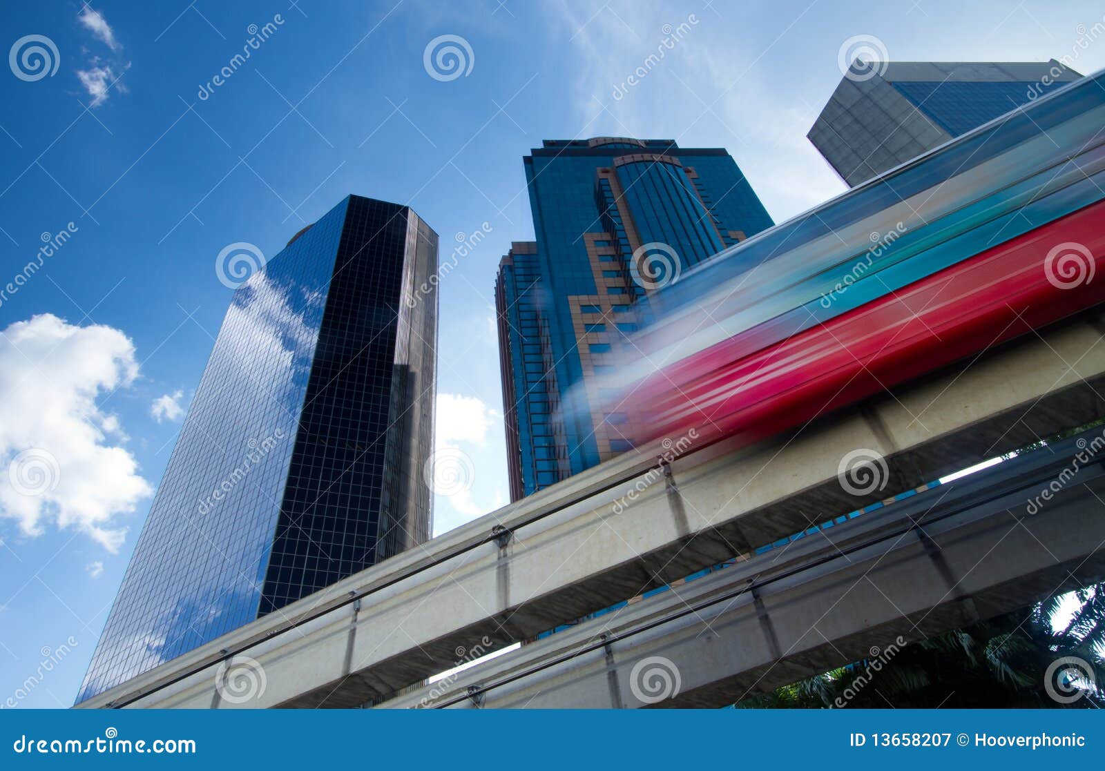 Urban monorail train stock image. Image of finance, concrete - 13658207
