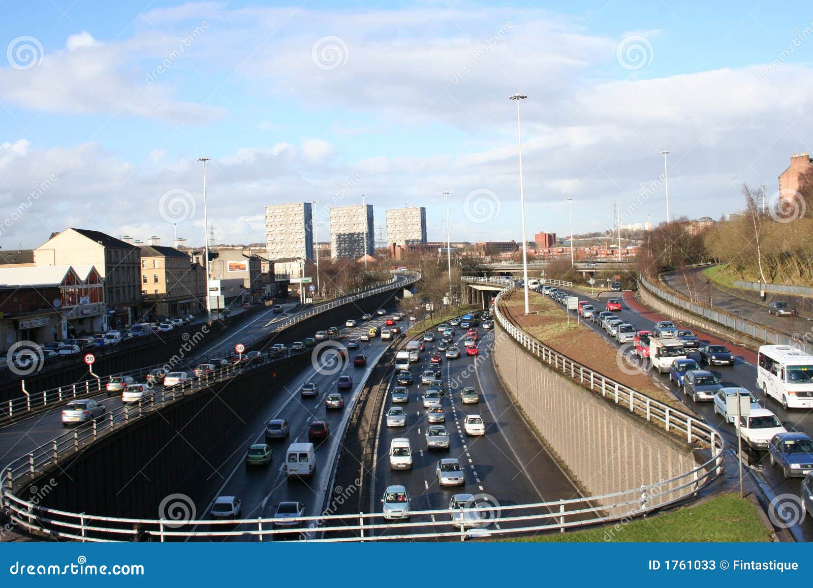 Urban Motorway at Rush Hour Stock Image - Image of busy, motorway: 1761033
