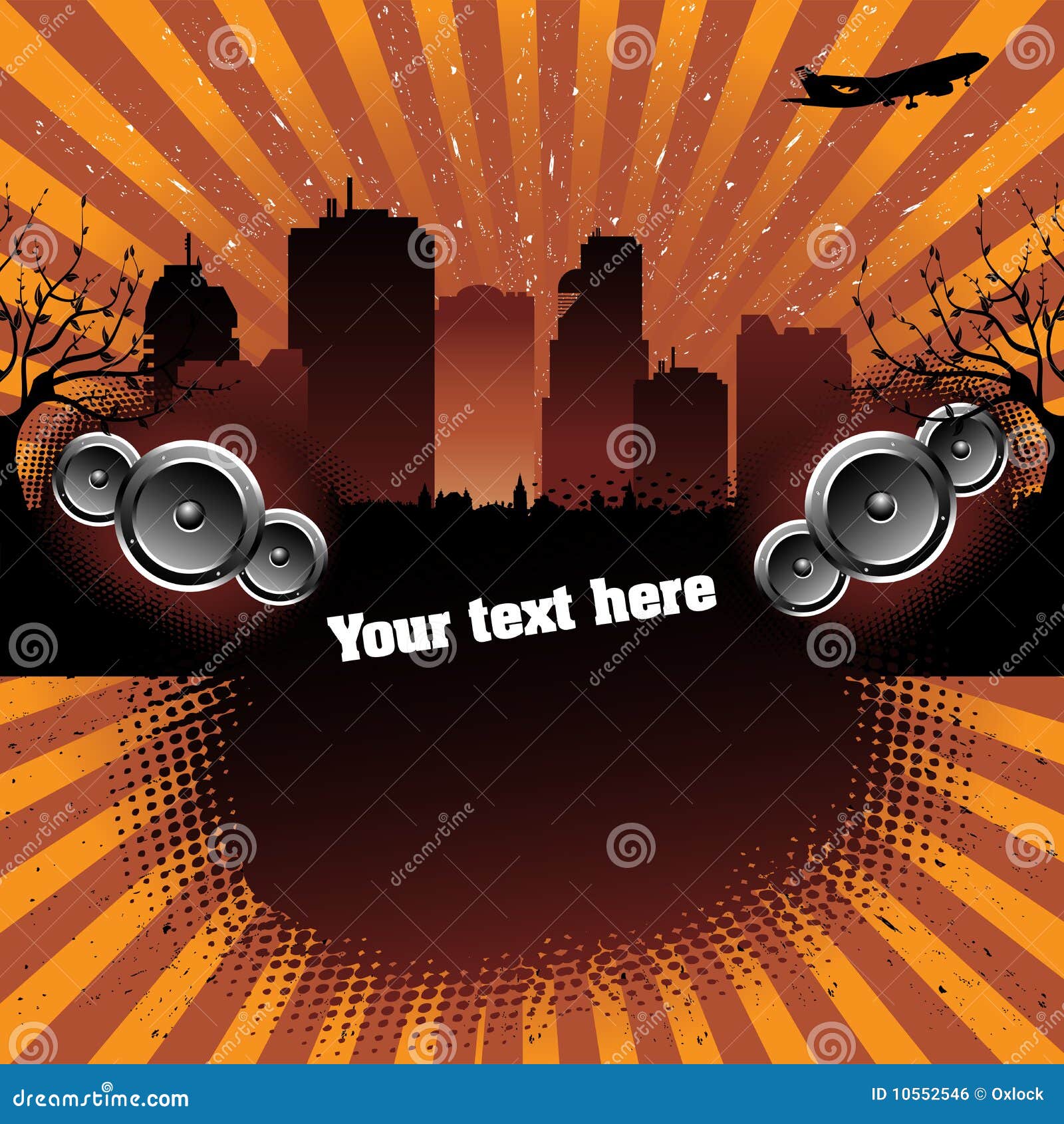 Urban music stock vector. Illustration of equipment, buildings - 10552546