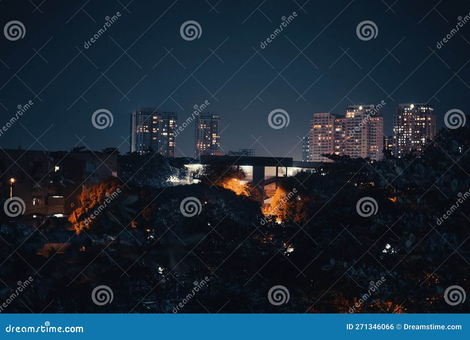 Urban and Nature, Light Polution in Vietnam Stock Photo - Image of ...