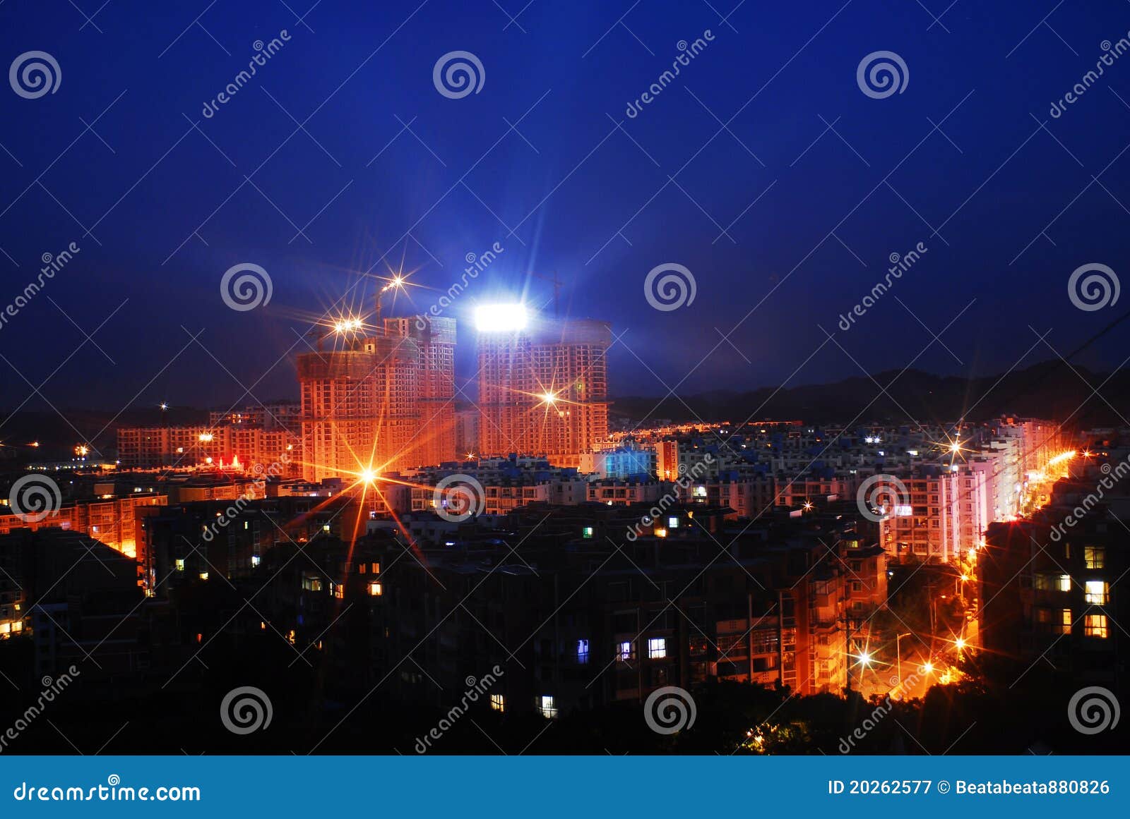 Urban night scene stock image. Image of housing, estate - 20262577