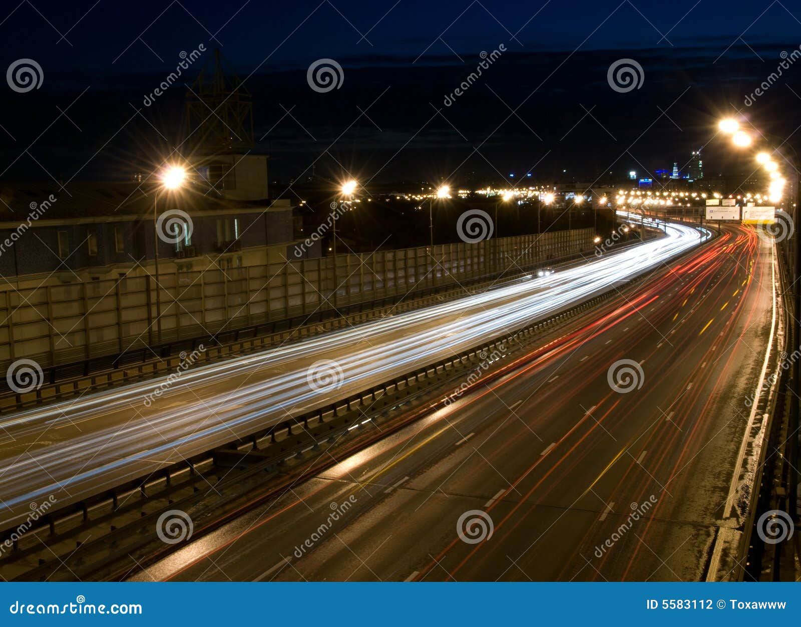 Urban night traffic lights stock photo. Image of lighting - 5583112