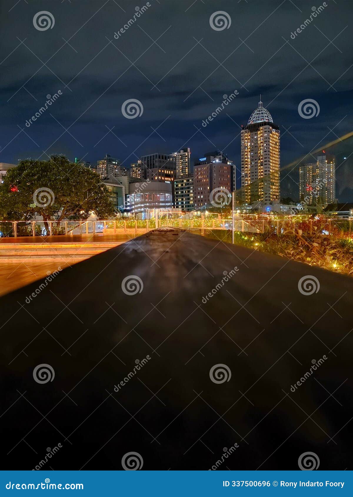 Urban Night View from the Rooftop of a High-rise Building 2 Stock Photo ...