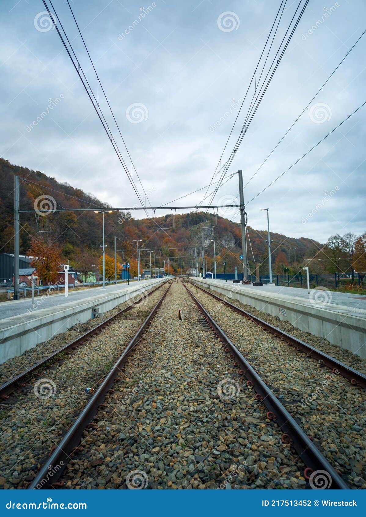 Urban Outdoor Railway Station Under the Cloudy Sky Stock Photo - Image ...