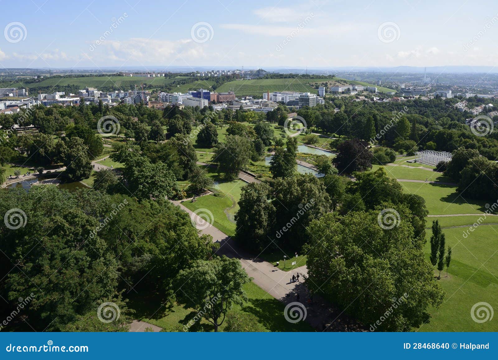 Urban Park and Aerial Cityscape, Stuttgart Stock Photo - Image of park ...