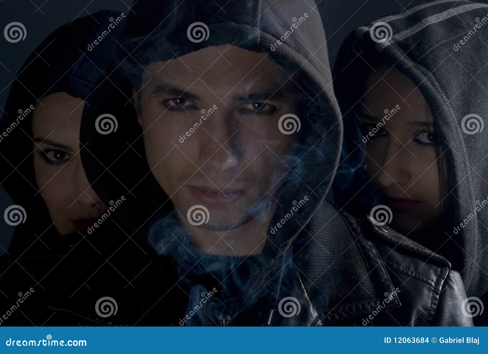 Urban People Street in Dark with Smoke Stock Photo - Image of ...