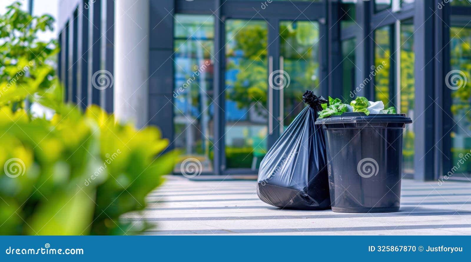 Urban Planter Repurposed From Trash Bin. Generative Ai Stock ...