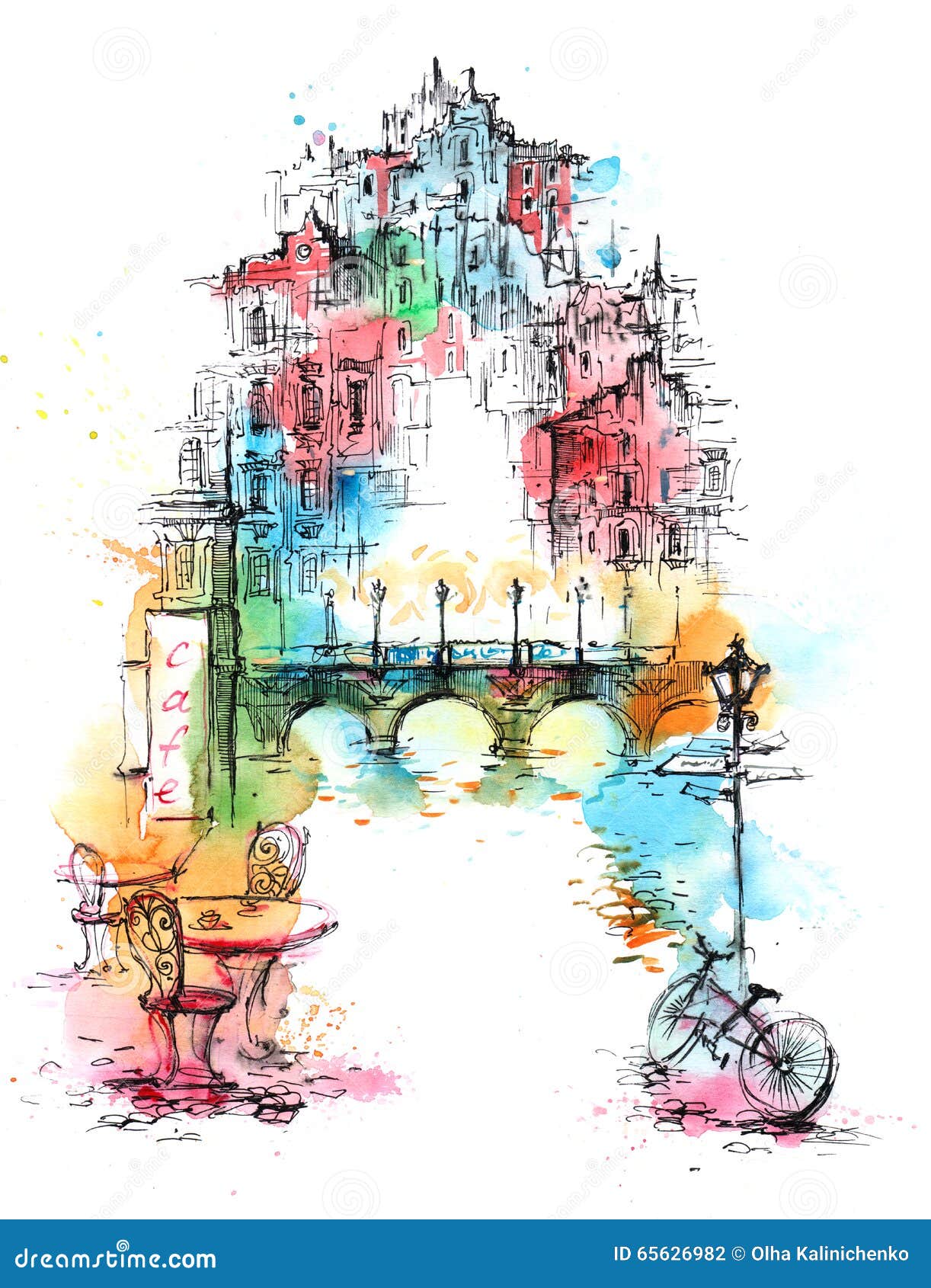 Urban plot stock illustration. Illustration of high, lantern - 65626982