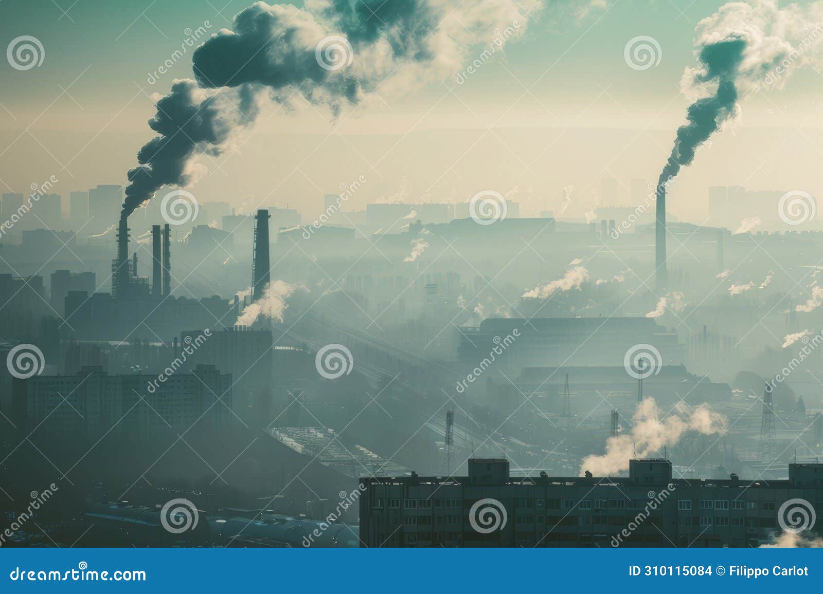 Urban Pollution Contrast stock illustration. Illustration of change ...