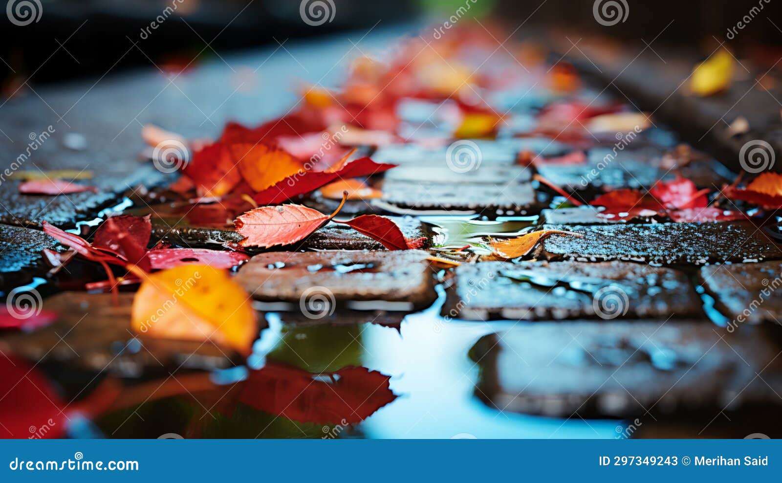 Urban Puddle, Vibrant Colors and Spots, AI Generative Stock ...