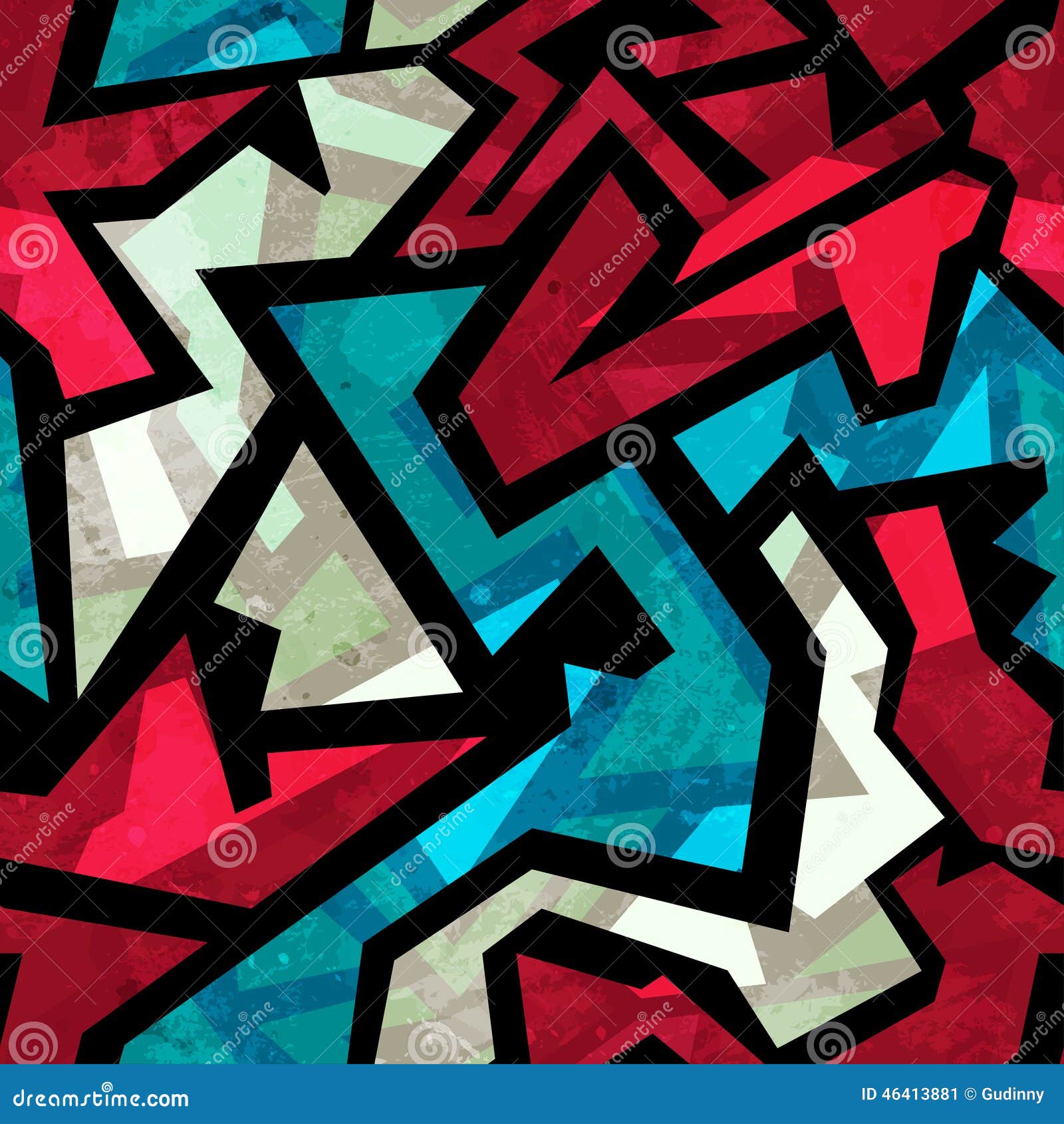 Urban Red Seamless Pattern with Grunge Effect Stock Vector ...