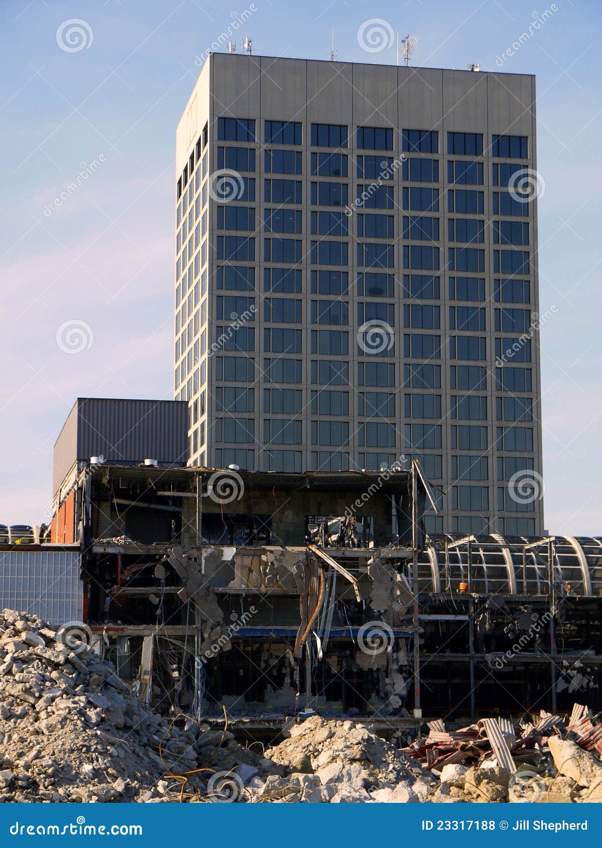 Urban Renewal: Office Block and Demolition Stock Photo - Image of ...