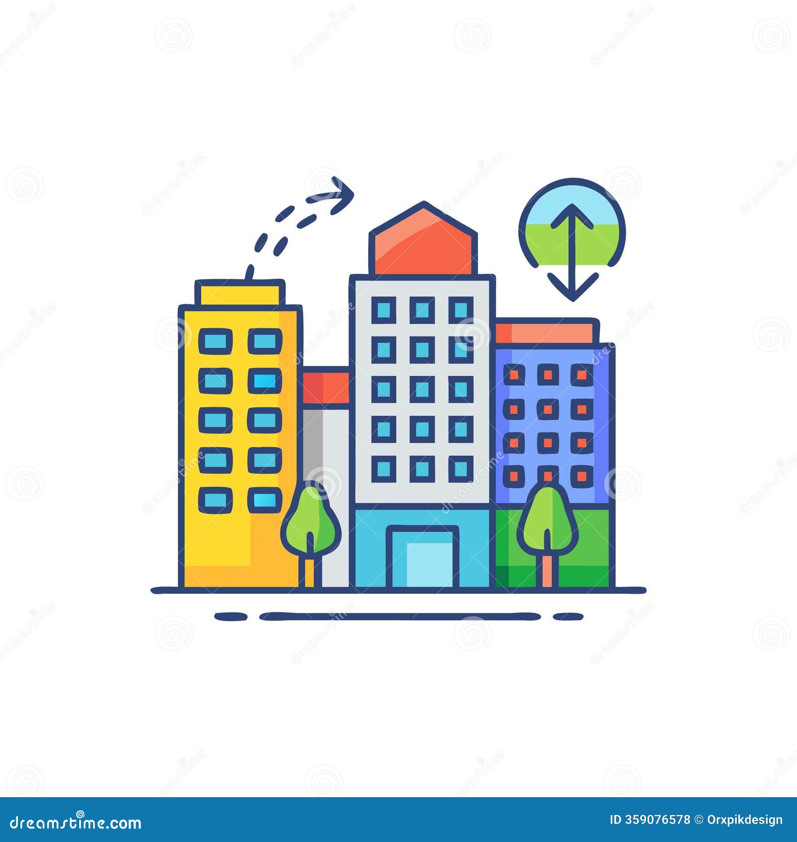 Urban Revitalization Icon for Community Growth Stock Illustration ...