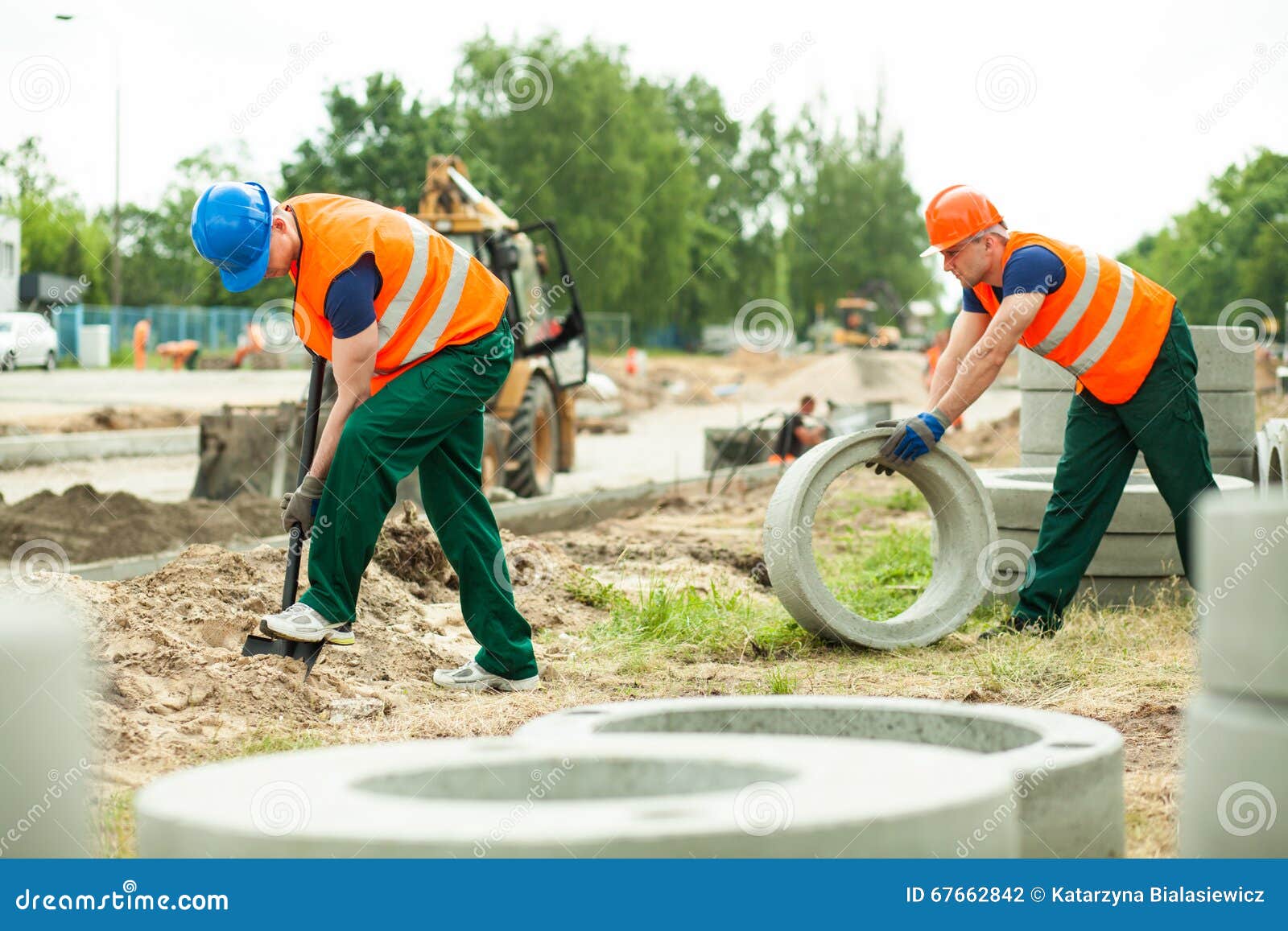 Urban road project stock photo. Image of push, ditch - 67662842