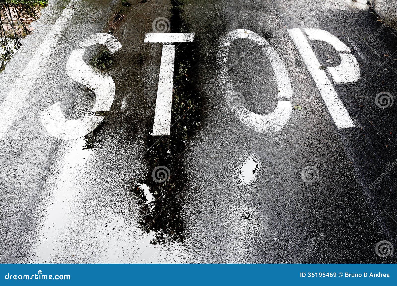Urban road with stop sign stock image. Image of warning - 36195469
